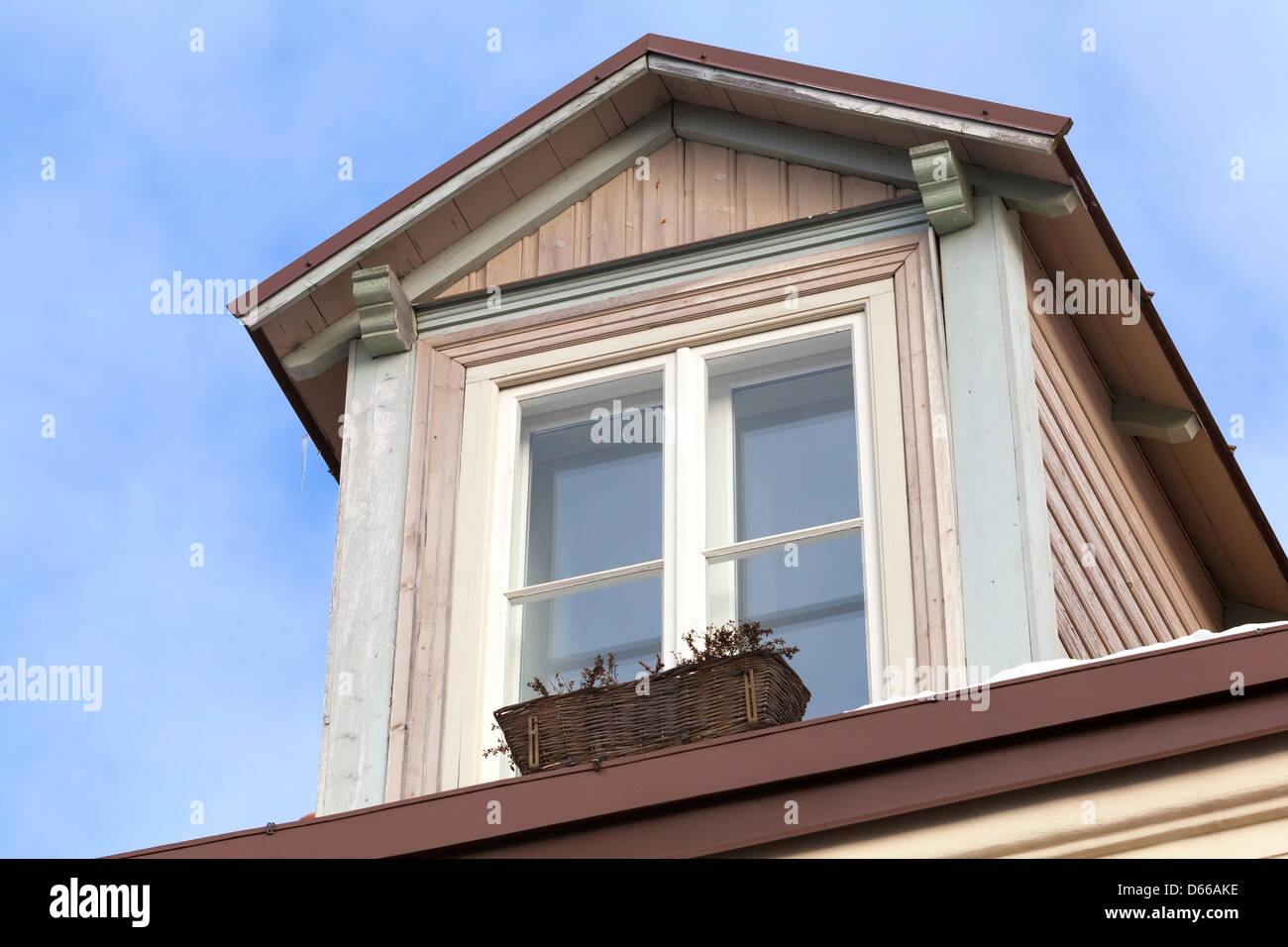 Attic window in old part of Tallinn, Estonia Stock Photo - Alamy