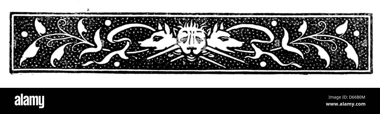 This 1875 illustration features decorative borders, including dingbats ...