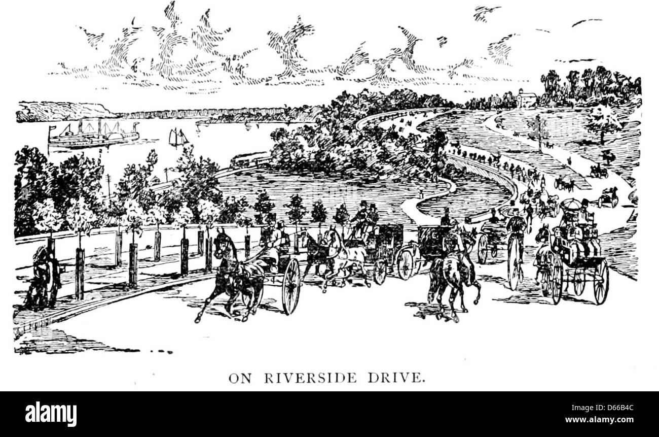 An image capturing Riverside Drive in New York City in 1891, showing ...