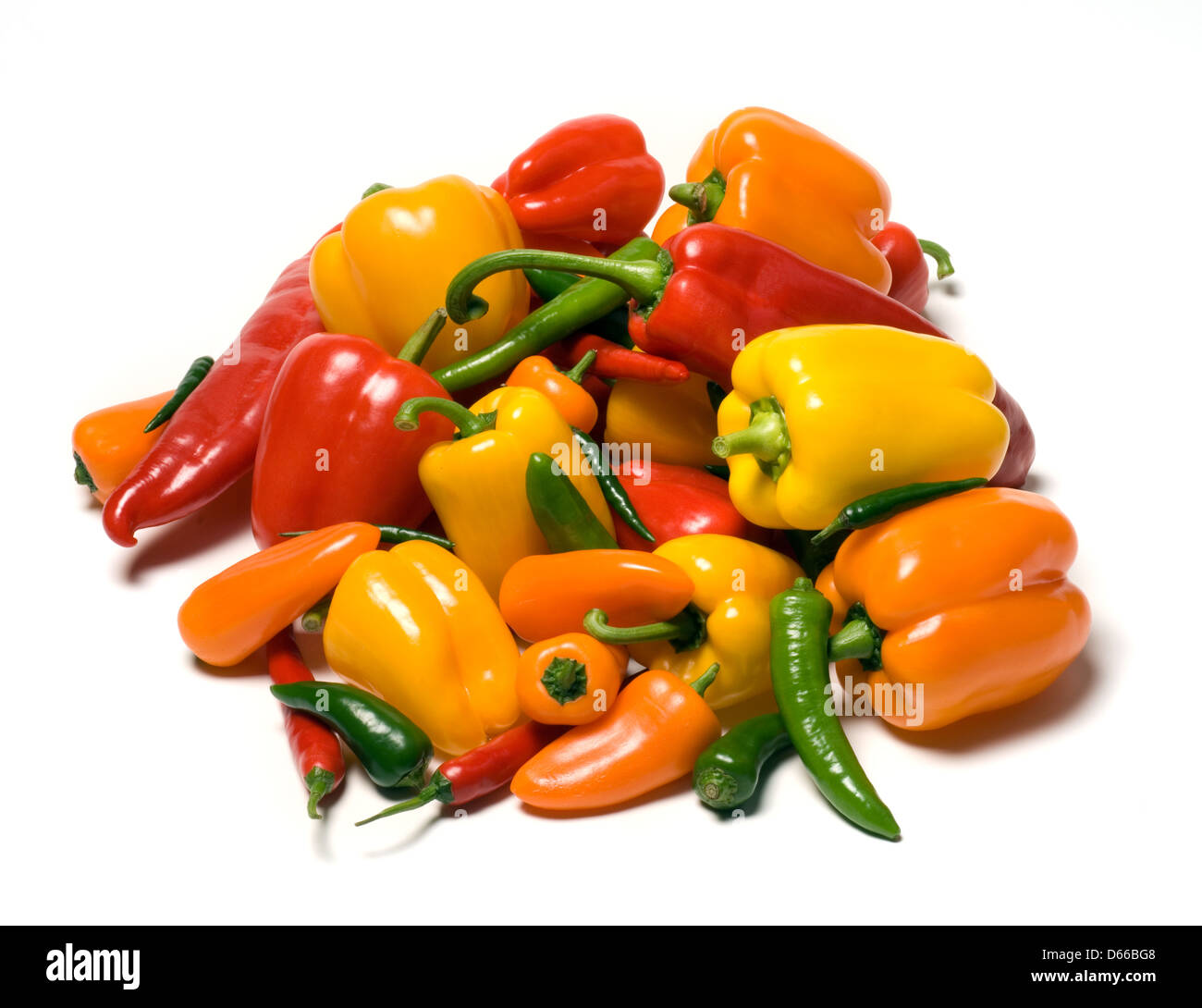 Chilli varieties Cut Out Stock Images & Pictures - Alamy