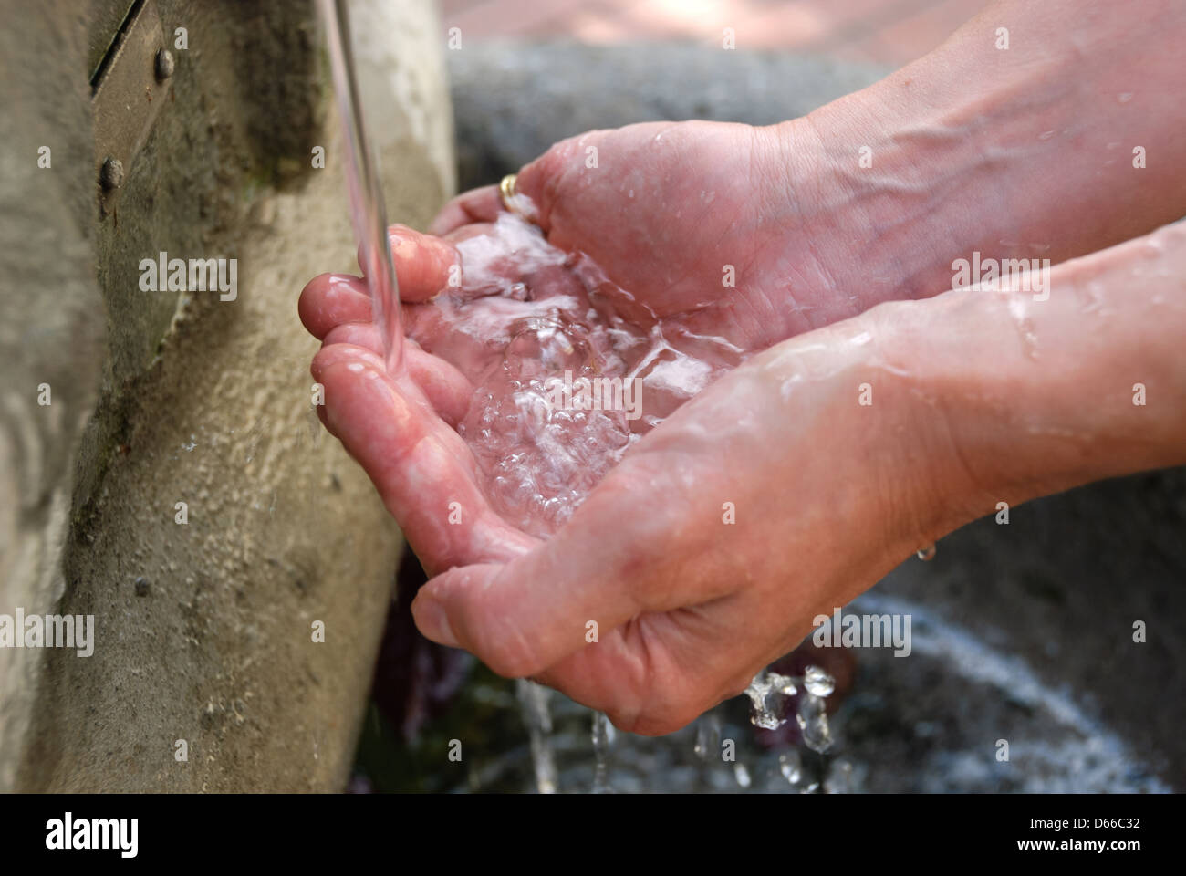 hands full of water for drinking Stock Photo - Alamy