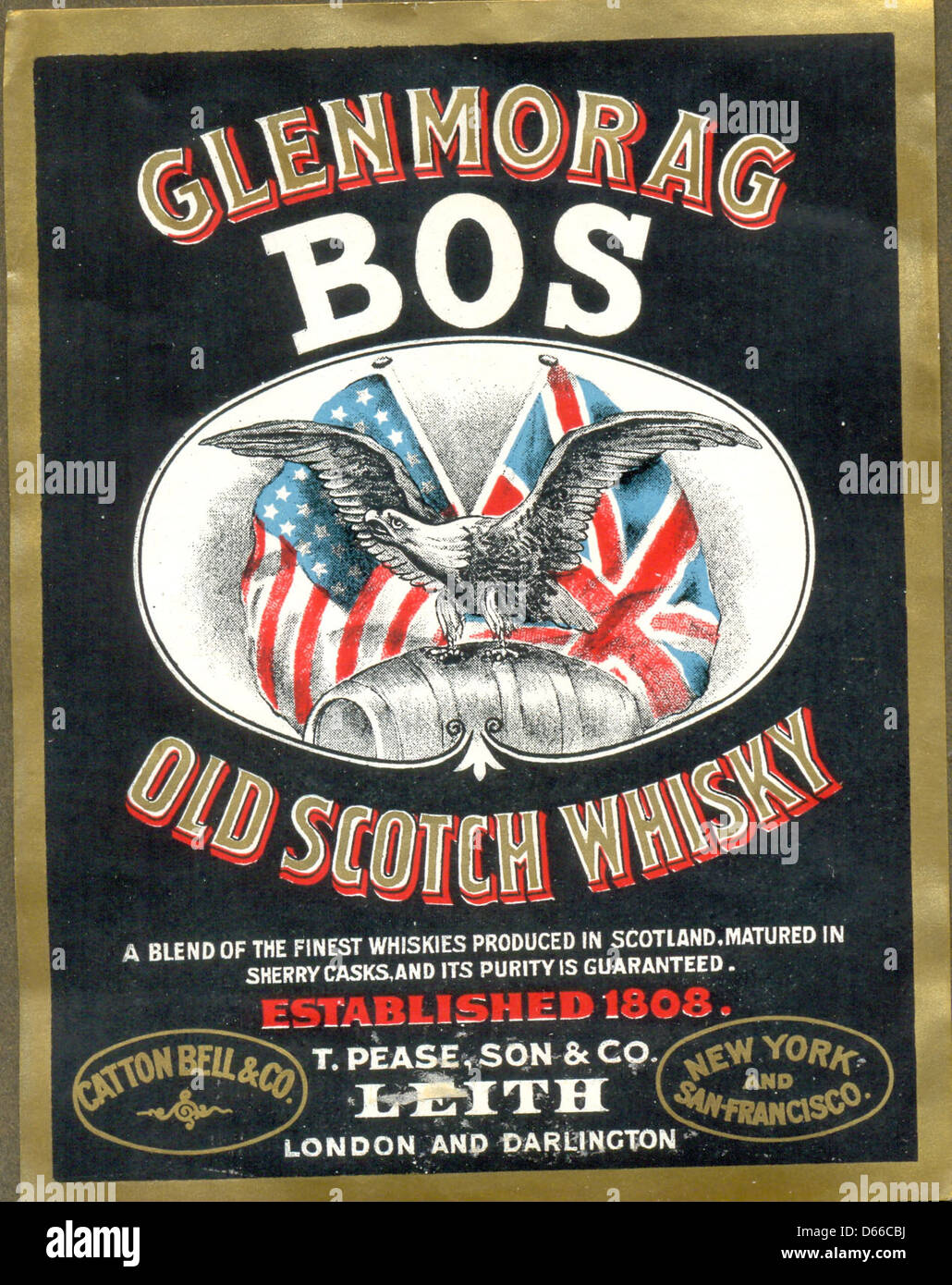 Scotch whisky bottle label Stock Photo - Alamy