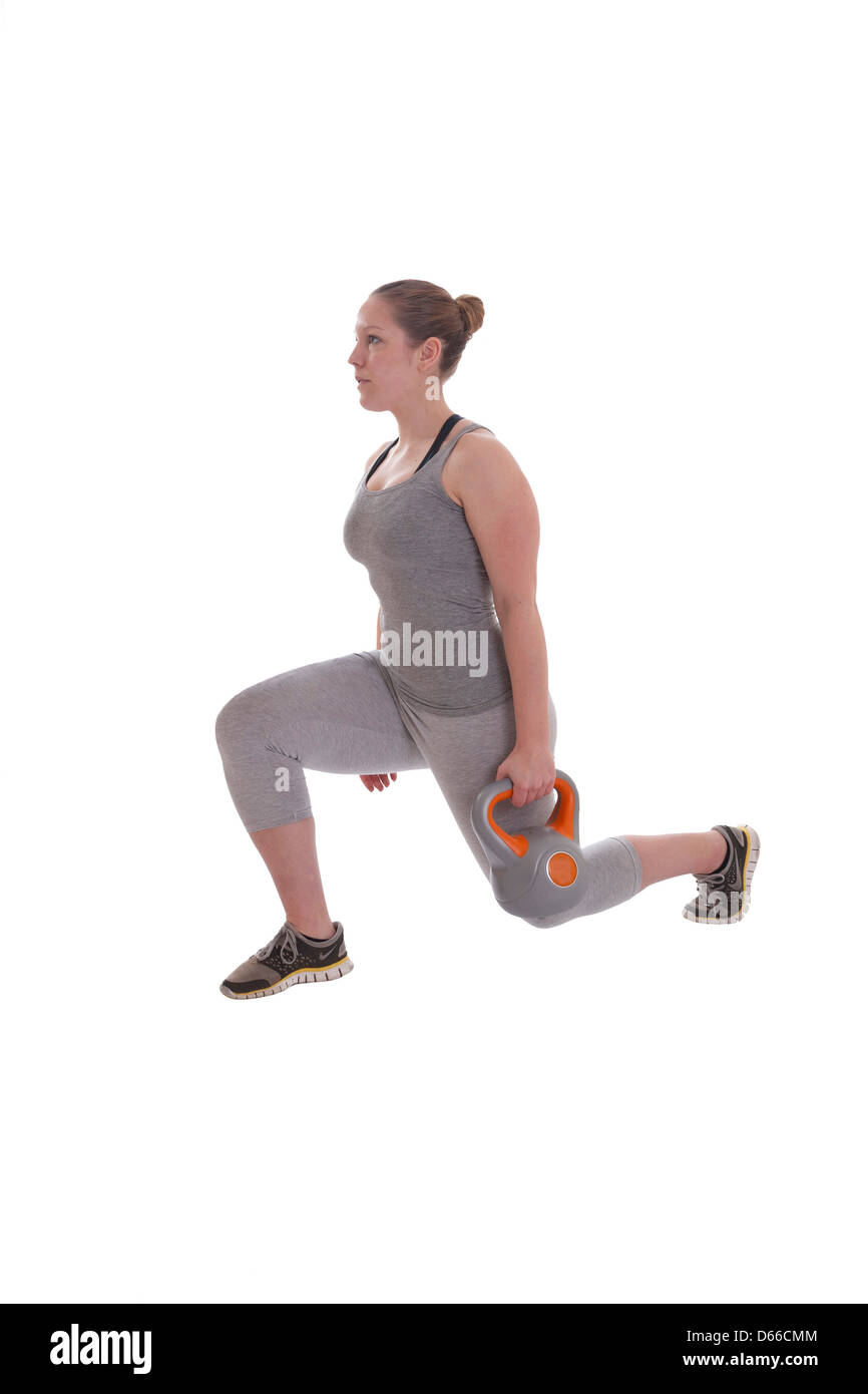 Female Exercise and Fitness on white background Stock Photo - Alamy