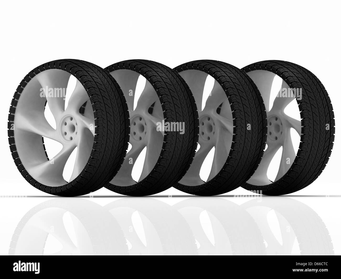 automobile tire and wheels on a white background Stock Photo - Alamy