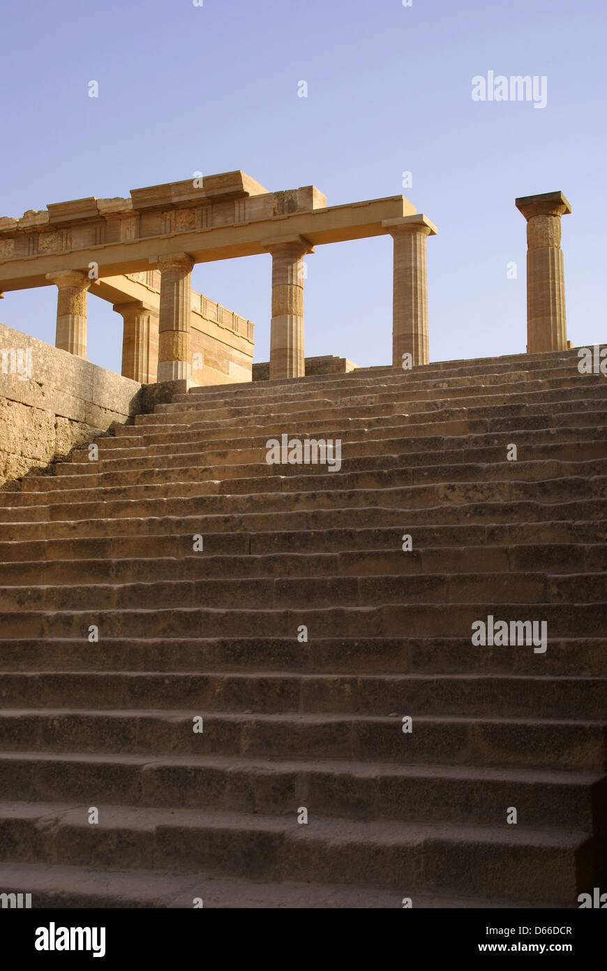 Columns stairs lindos hi-res stock photography and images - Alamy