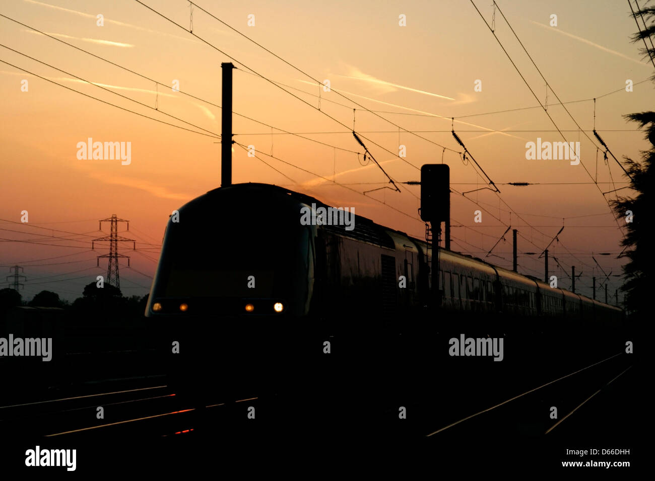GNER 43 class, sunsetting, Hurn rd, Peterborough, east coast main line ...