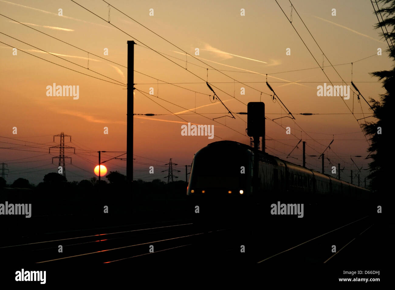 GNER 43 class, sunsetting, Hurn rd, Peterborough, east coast main line ...