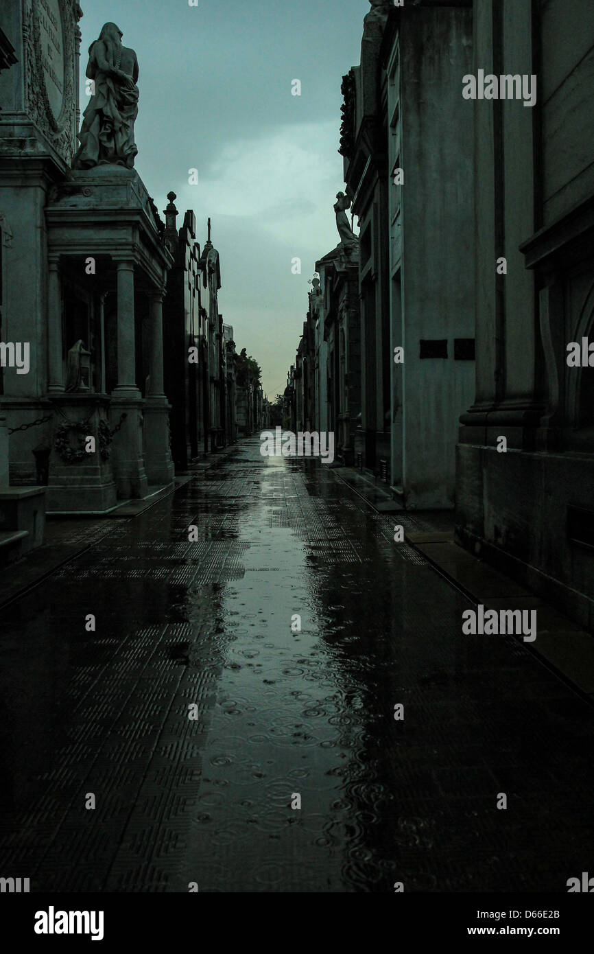 Rain in the Recoleta cemetery Stock Photo - Alamy