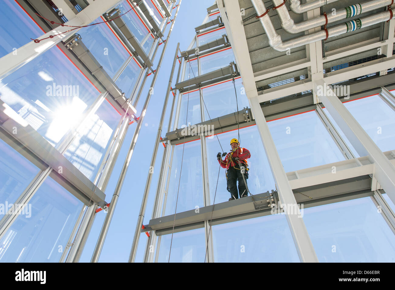 A window cleaner at work at The Shard, London, UK Stock Photo - Alamy