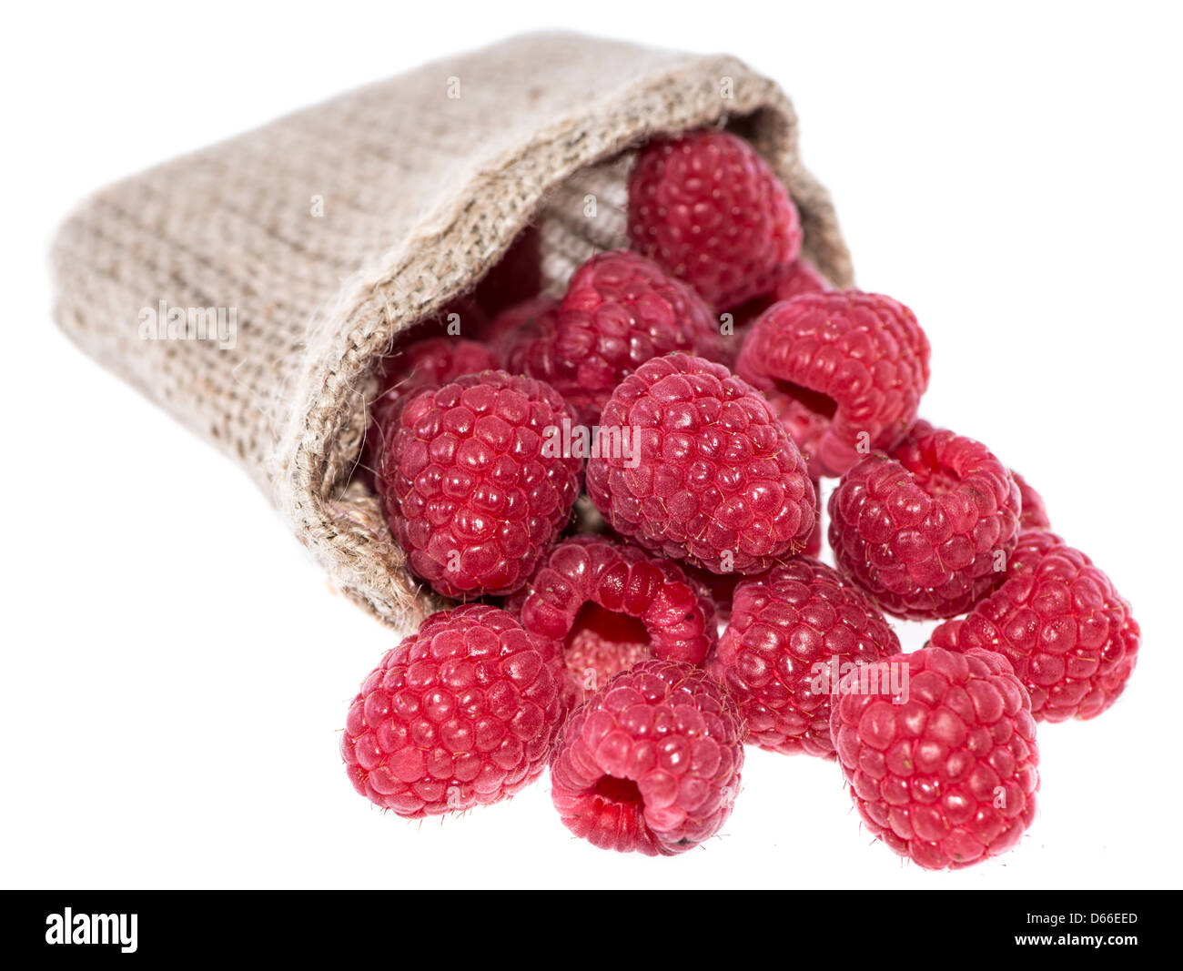 Portion of Raspberries isolated on white background Stock Photo - Alamy