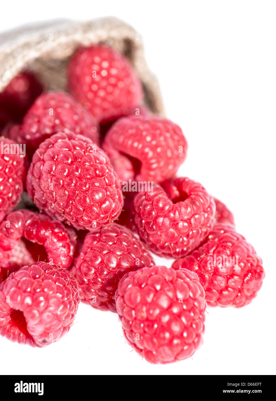 Portion of Raspberries isolated on white background Stock Photo - Alamy