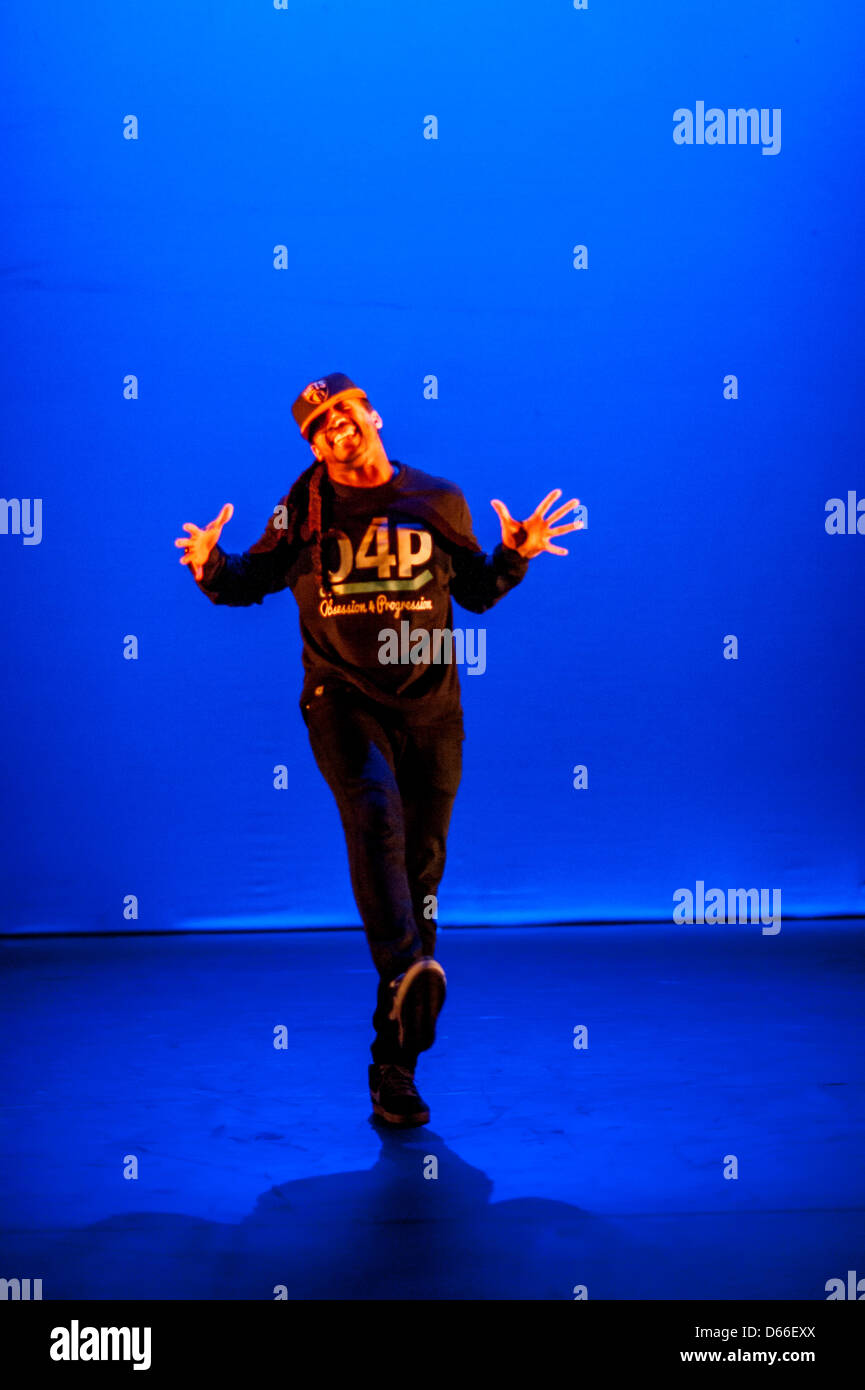 Stratford, London. UK. April 12th 2013. Turbo, dancer famous for ...