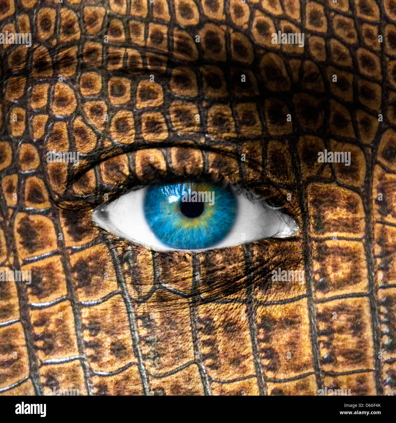 Human eye with lizard skin texture - Mutation concept Stock Photo - Alamy