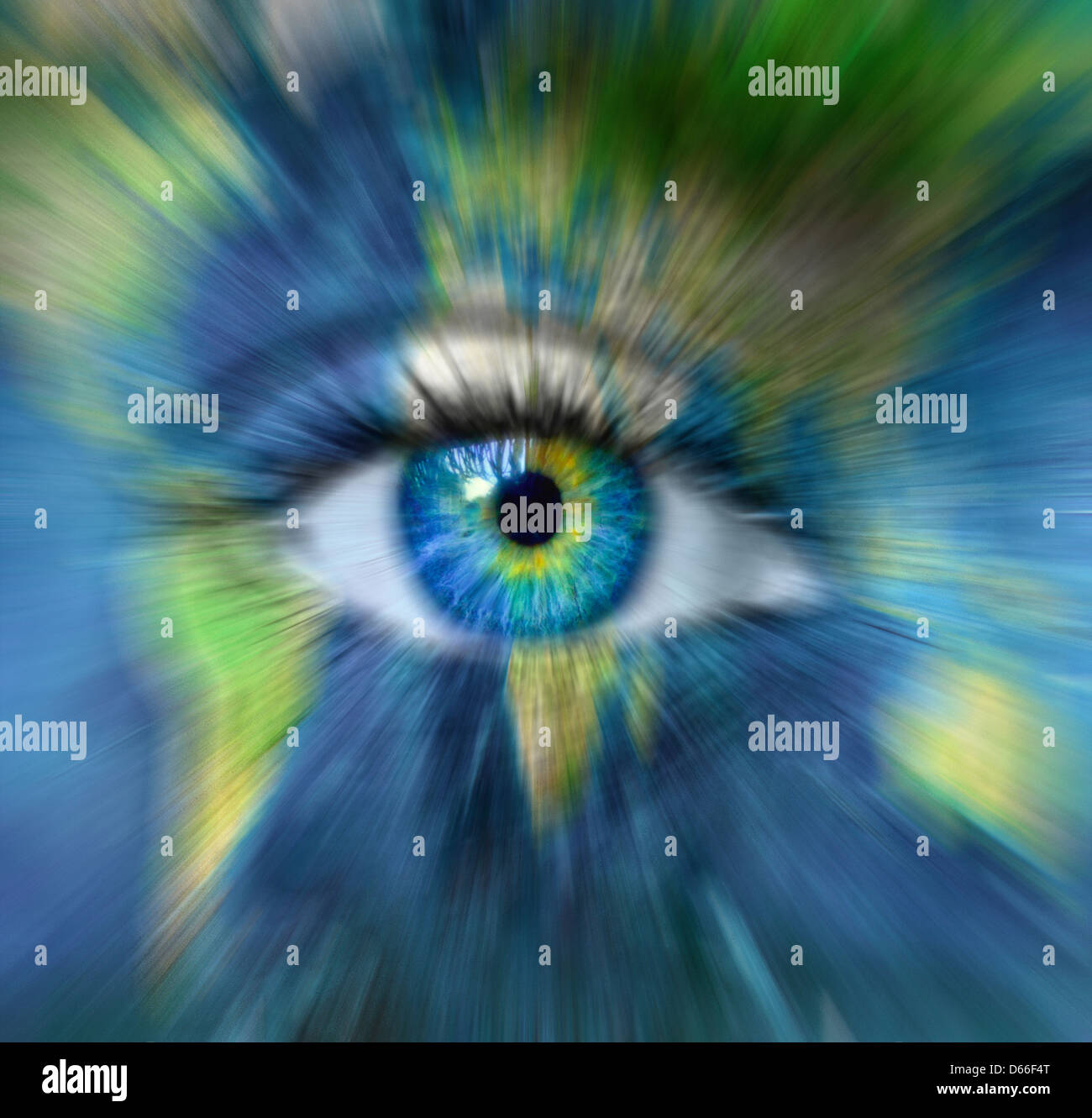 Planet earth and blue human eye - "Elements of this image furnished by ...
