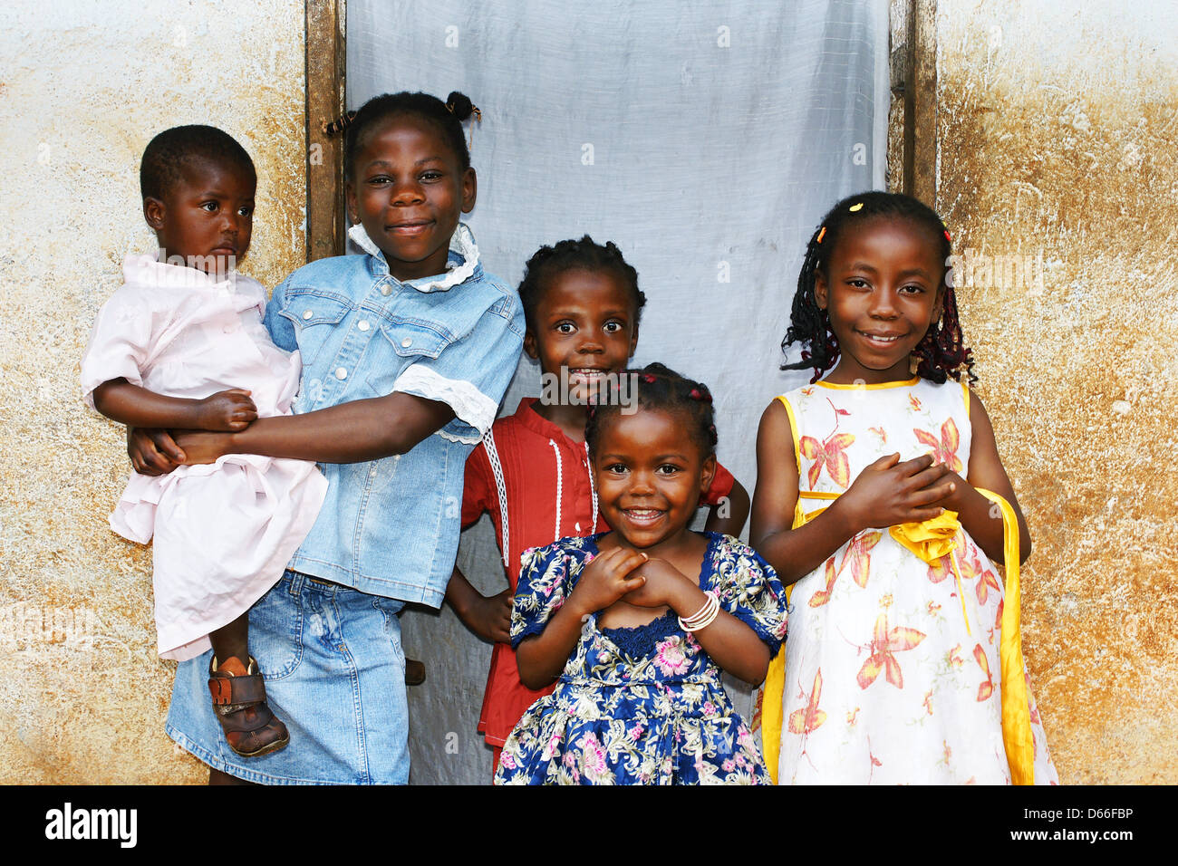 African black girls, all sisters from the same family at home Stock ...