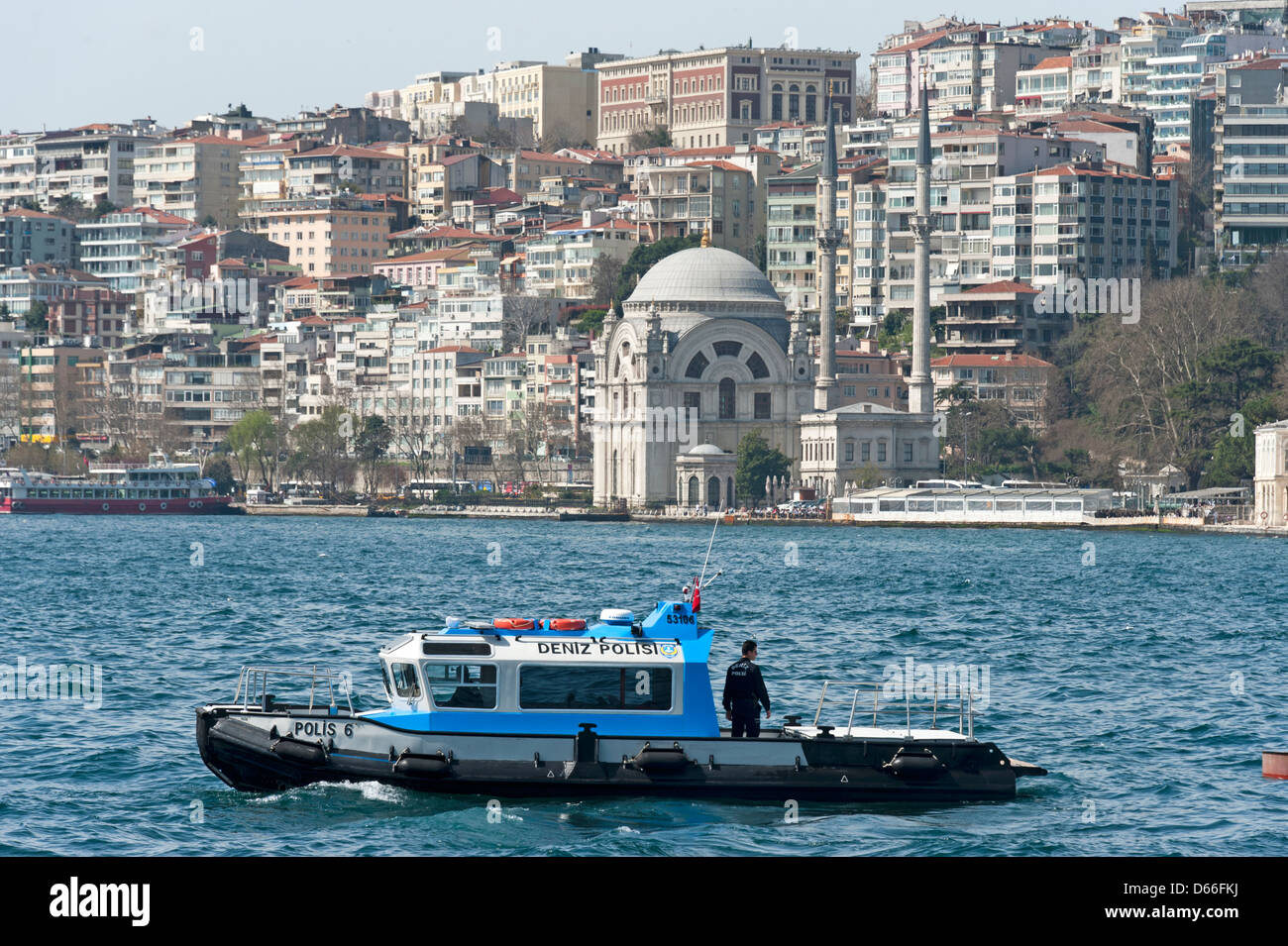 Turkish Police Boat Bosphorus Istanbul Turkey Stock Photo - Alamy