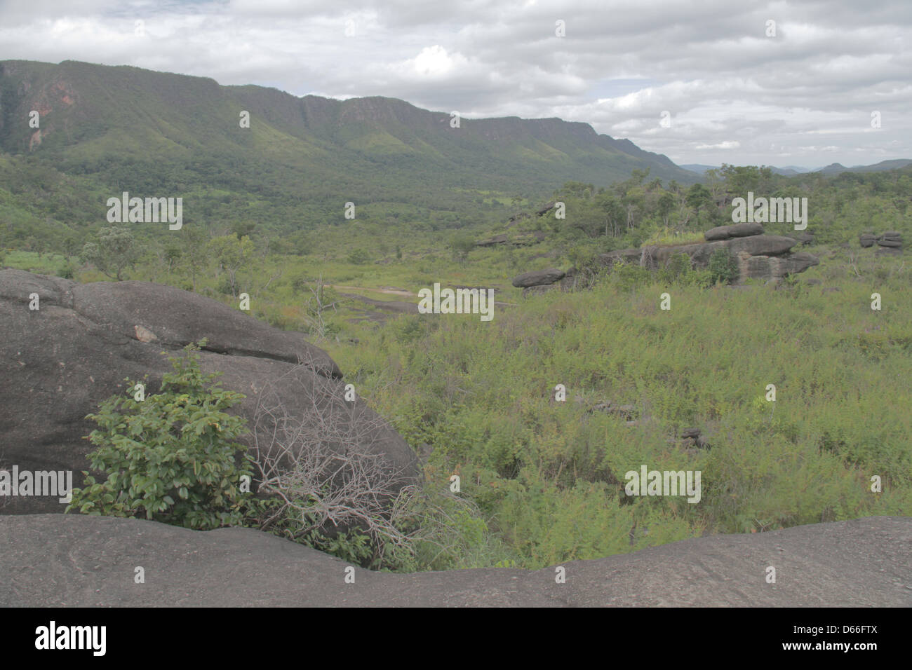 River stream at Vale da Lua, moon valley, at Chapada dos Veadeiros ...