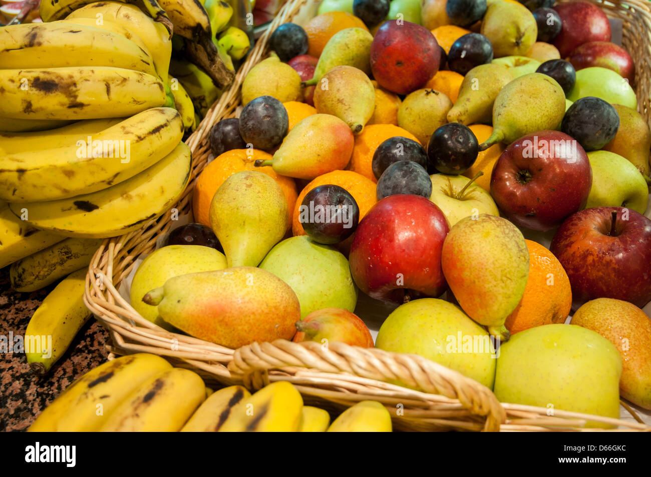 mixed fruits like bananas, pears, apples Stock Photo - Alamy