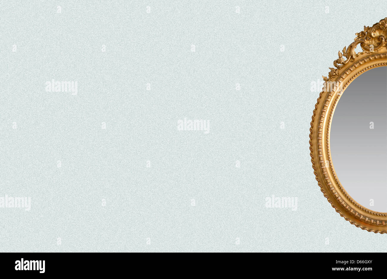 An ornate golden mirror on a white background Stock Photo - Alamy