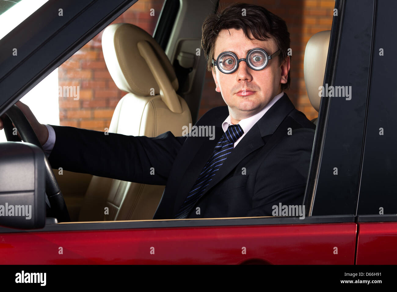man at the wheel the car Stock Photo - Alamy
