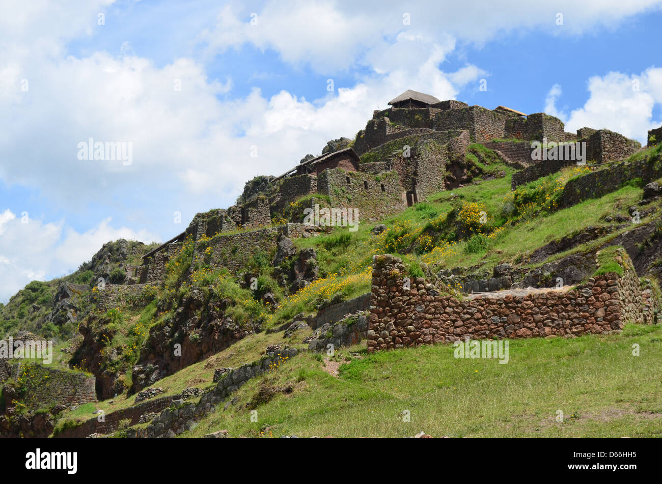 Inca ruins and terraces at Pisac, Cusco, Peru Stock Photo - Alamy