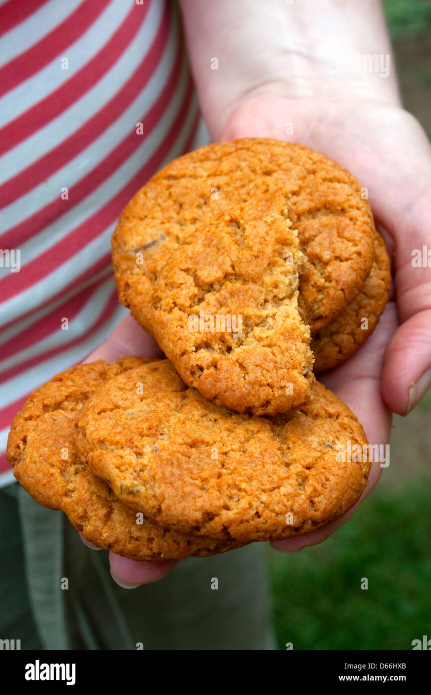 Snap biscuit hand hi-res stock photography and images - Alamy