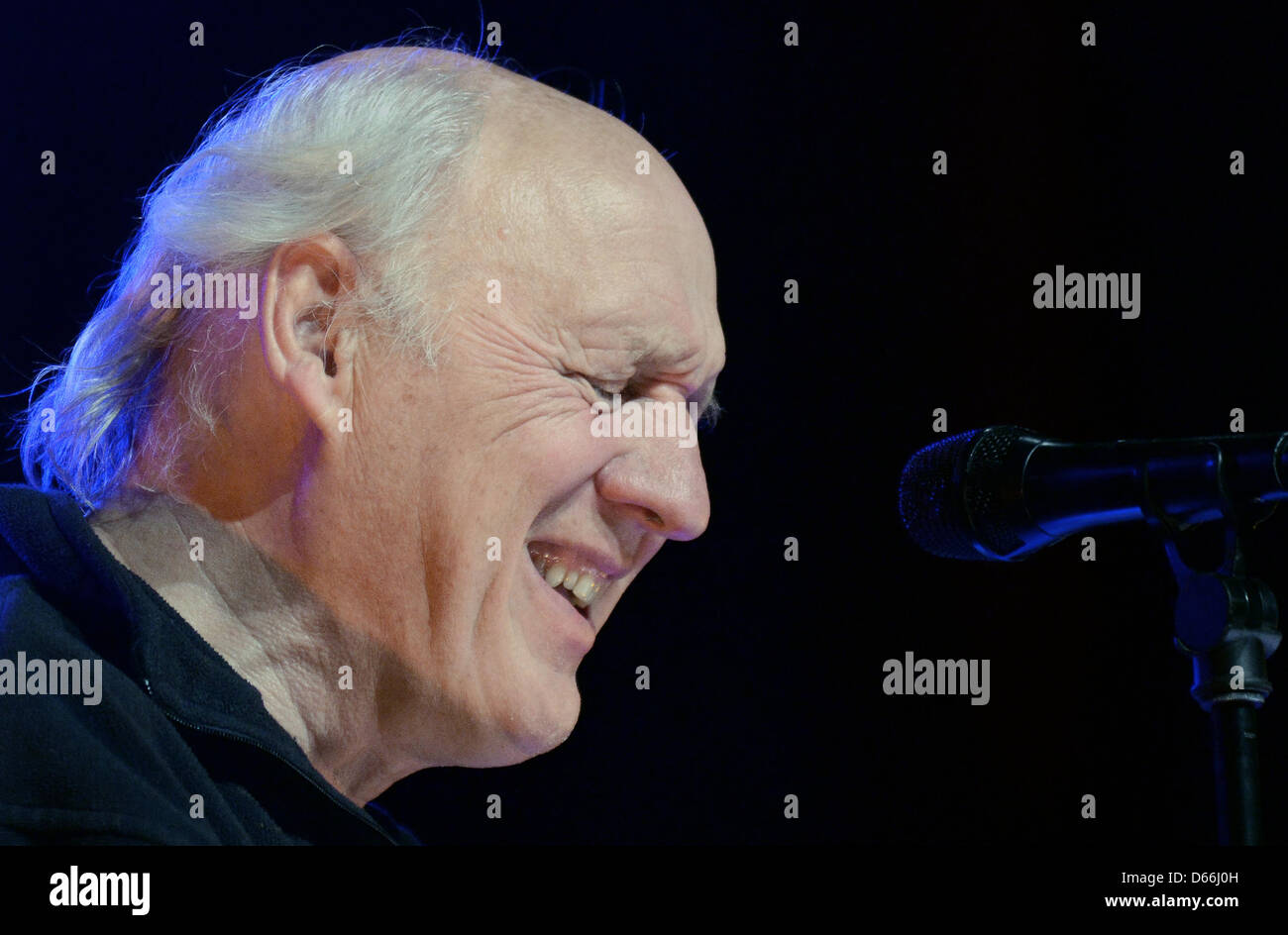Dutch singer Herman van Veen rehearses on a stage of the Tonhalle ...