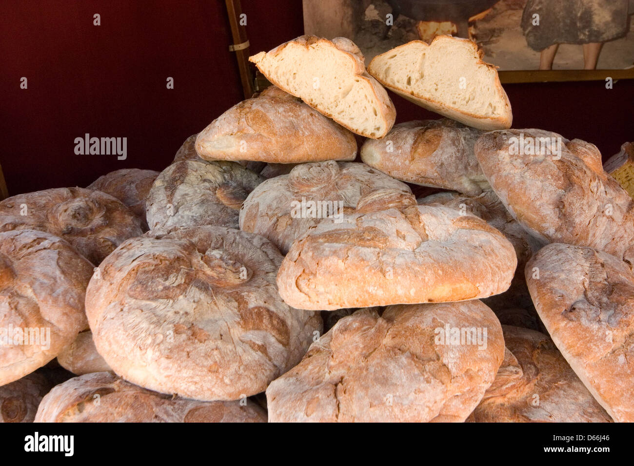 A stack of freshly baked loaves Stock Photo - Alamy