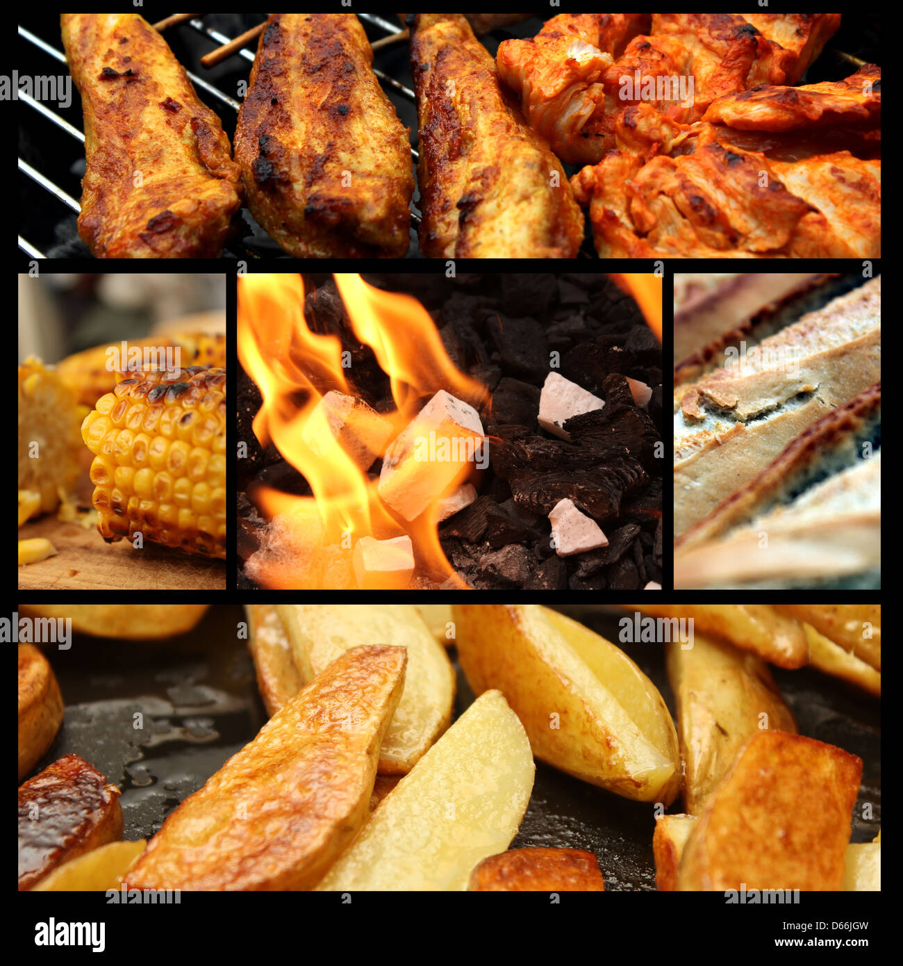barbecue picture collage Stock Photo - Alamy