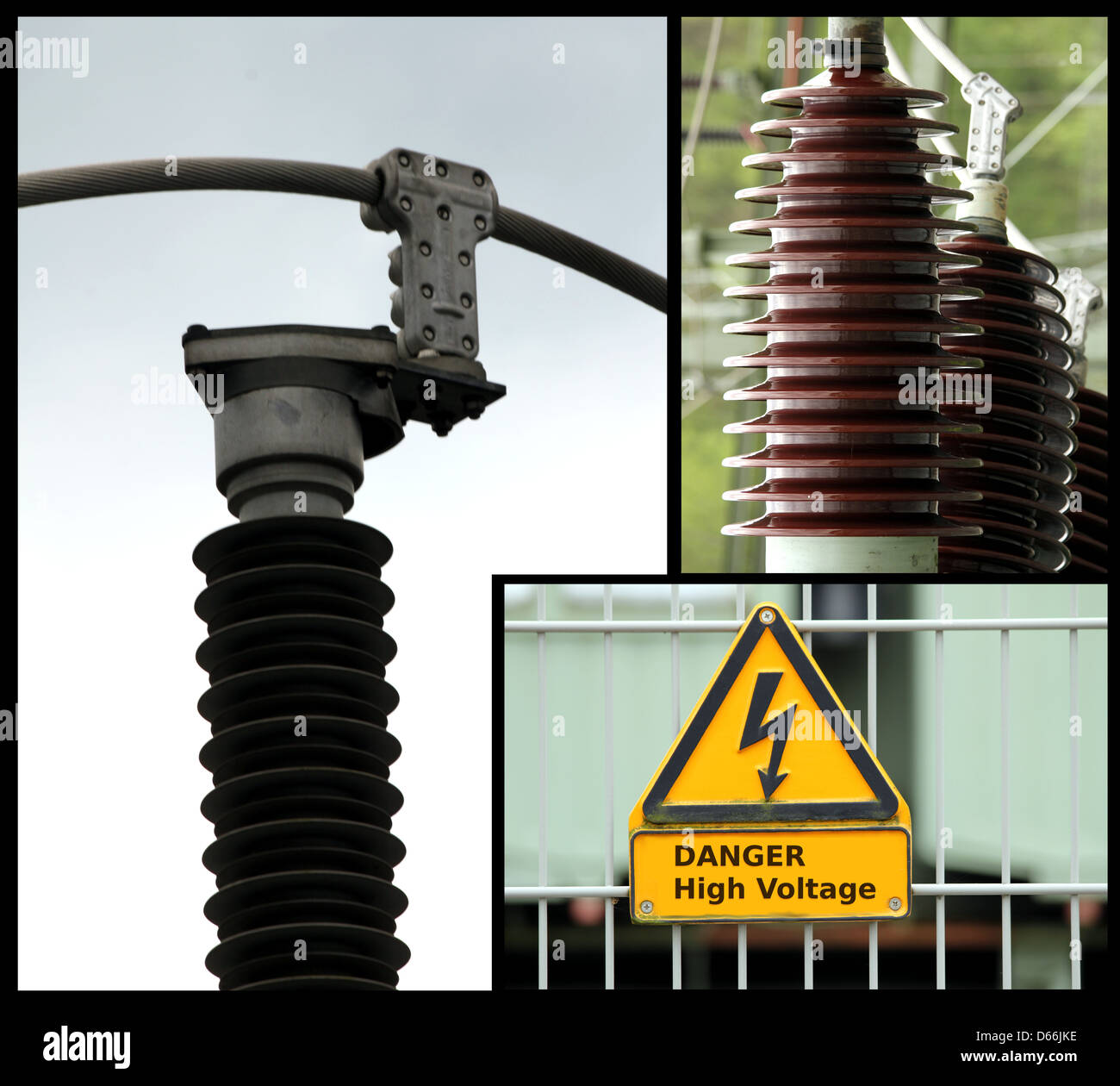 high voltage collage Stock Photo - Alamy