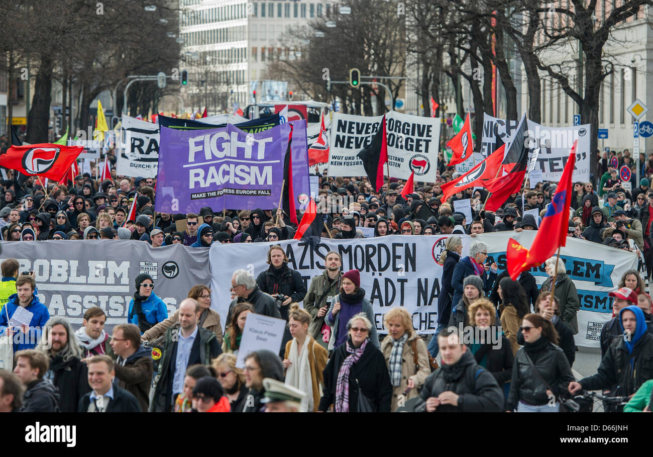 People gather for a protest action held under the motto 'Against Nazi ...
