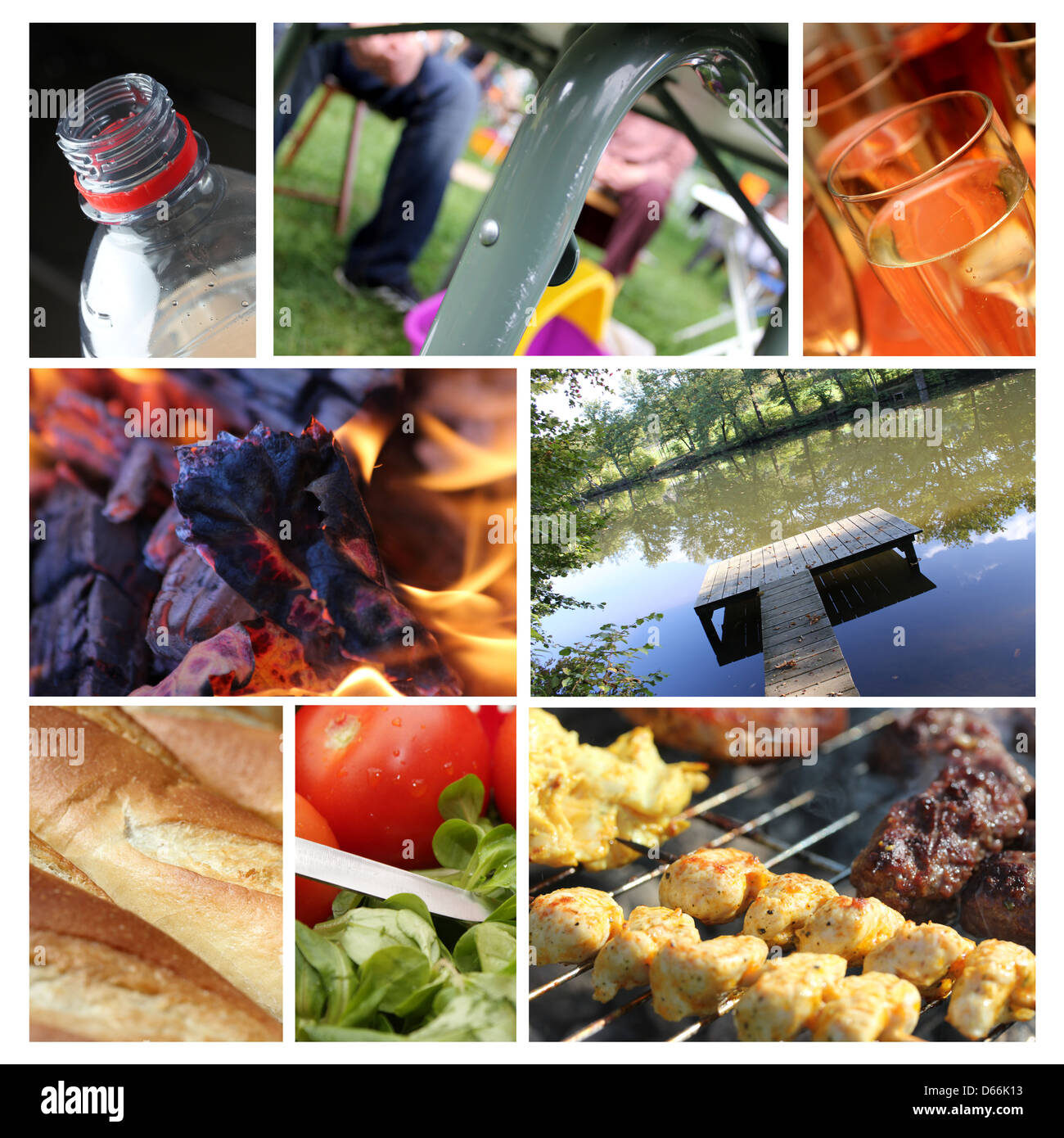 summer barbecue collage Stock Photo - Alamy