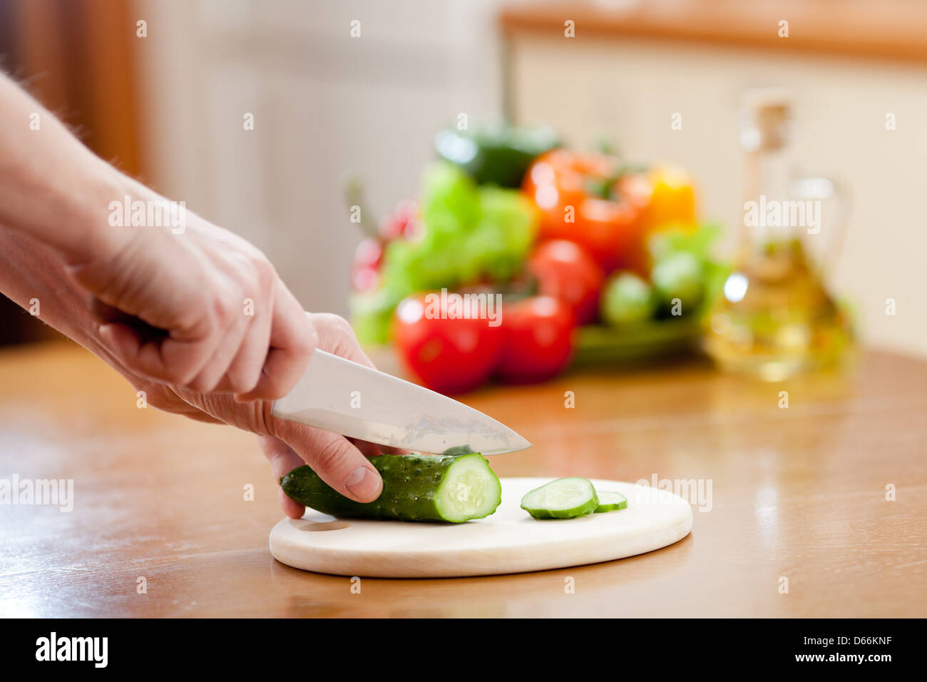 hands preparing healthy food on kitchen Stock Photo - Alamy
