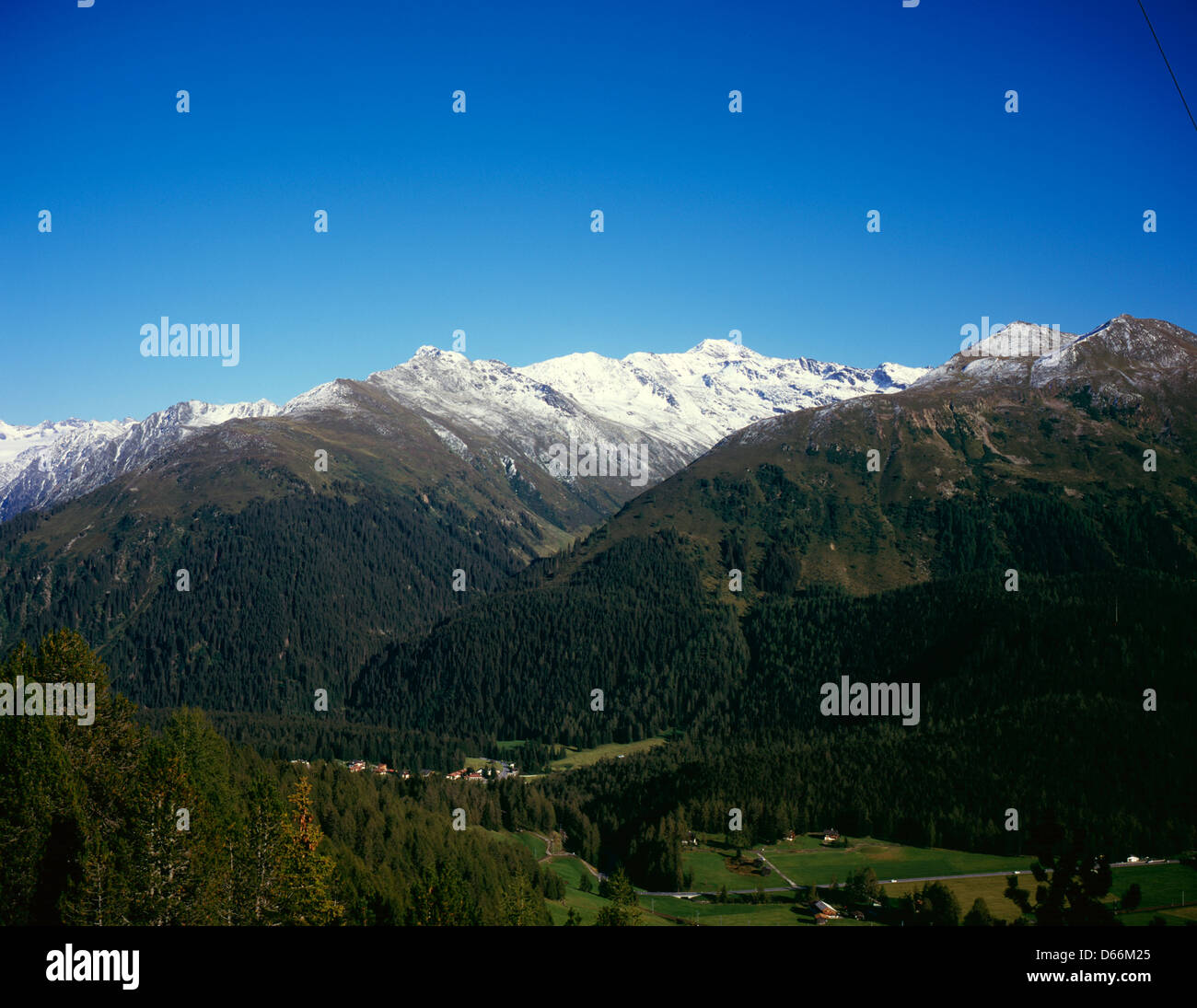 Mountain panorama above the villages of Wolfgang and Laret lying ...