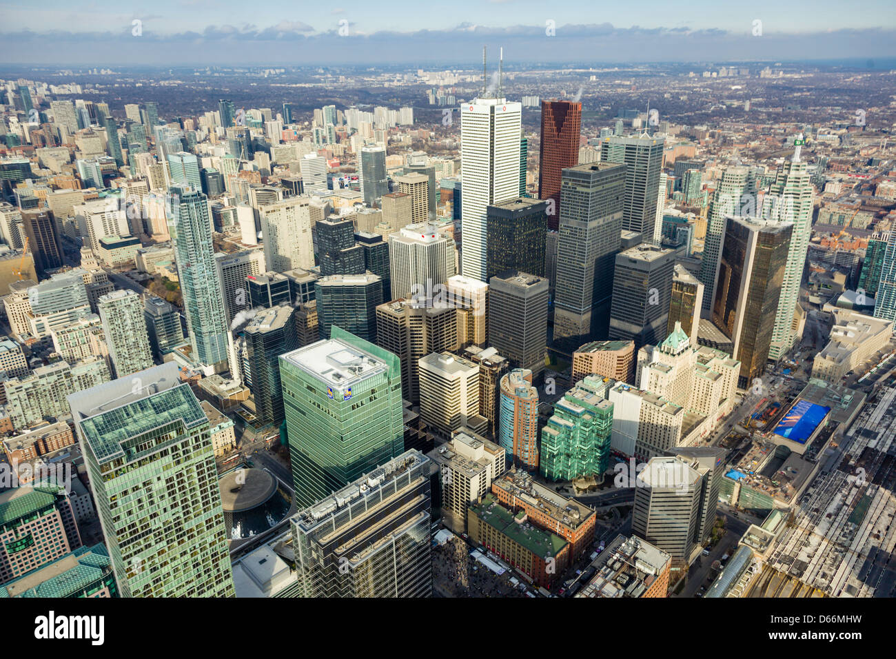 Aerial view business towers hi-res stock photography and images - Alamy
