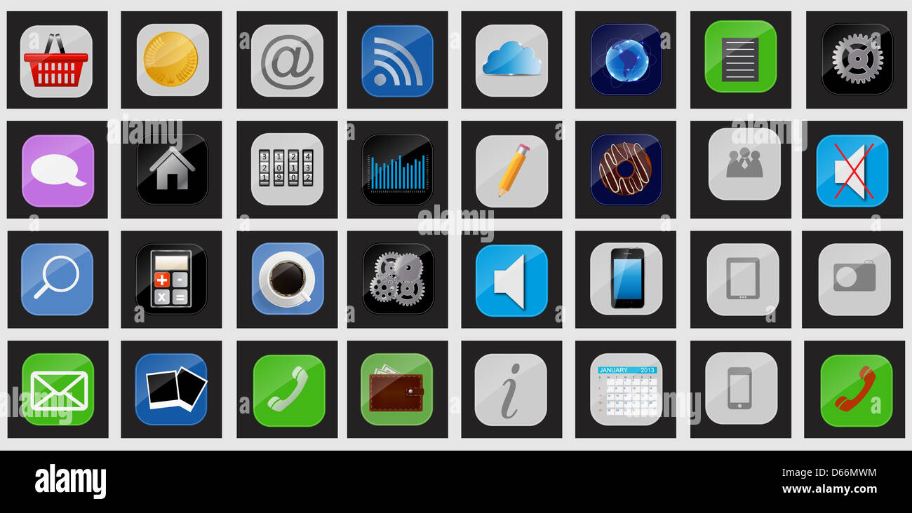 Apps icon set vector illustration Stock Photo - Alamy