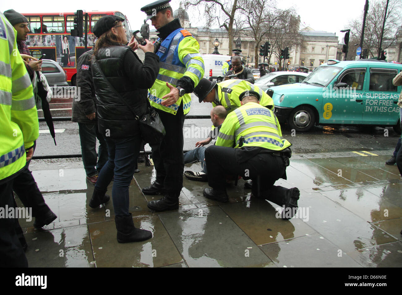 London, UK. 13th April 2013. Anti-Thatcher Protesters demonstration in ...