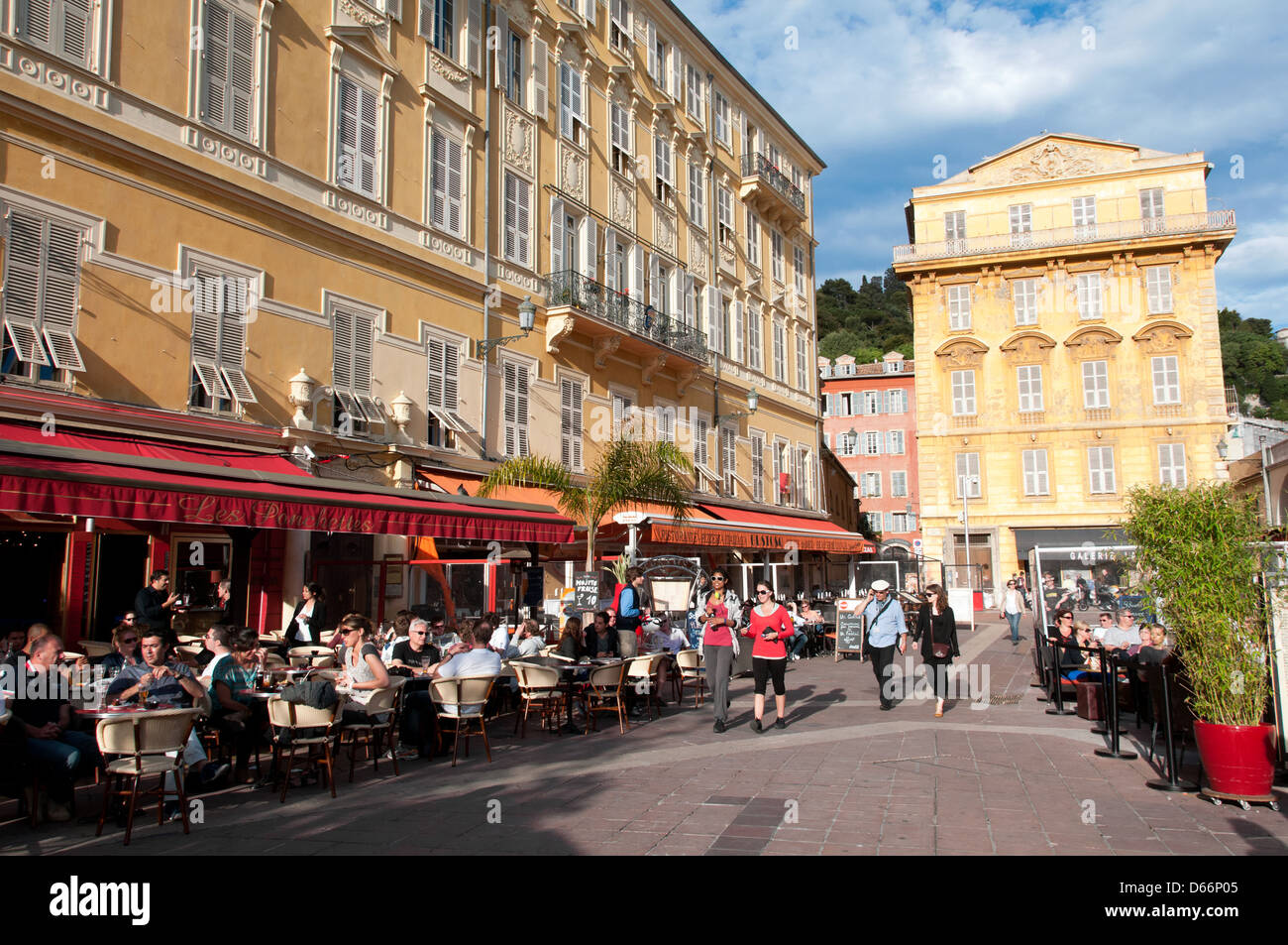 Cafés Charles Felix square Old Nice , Cote d'azur, Provence France ...
