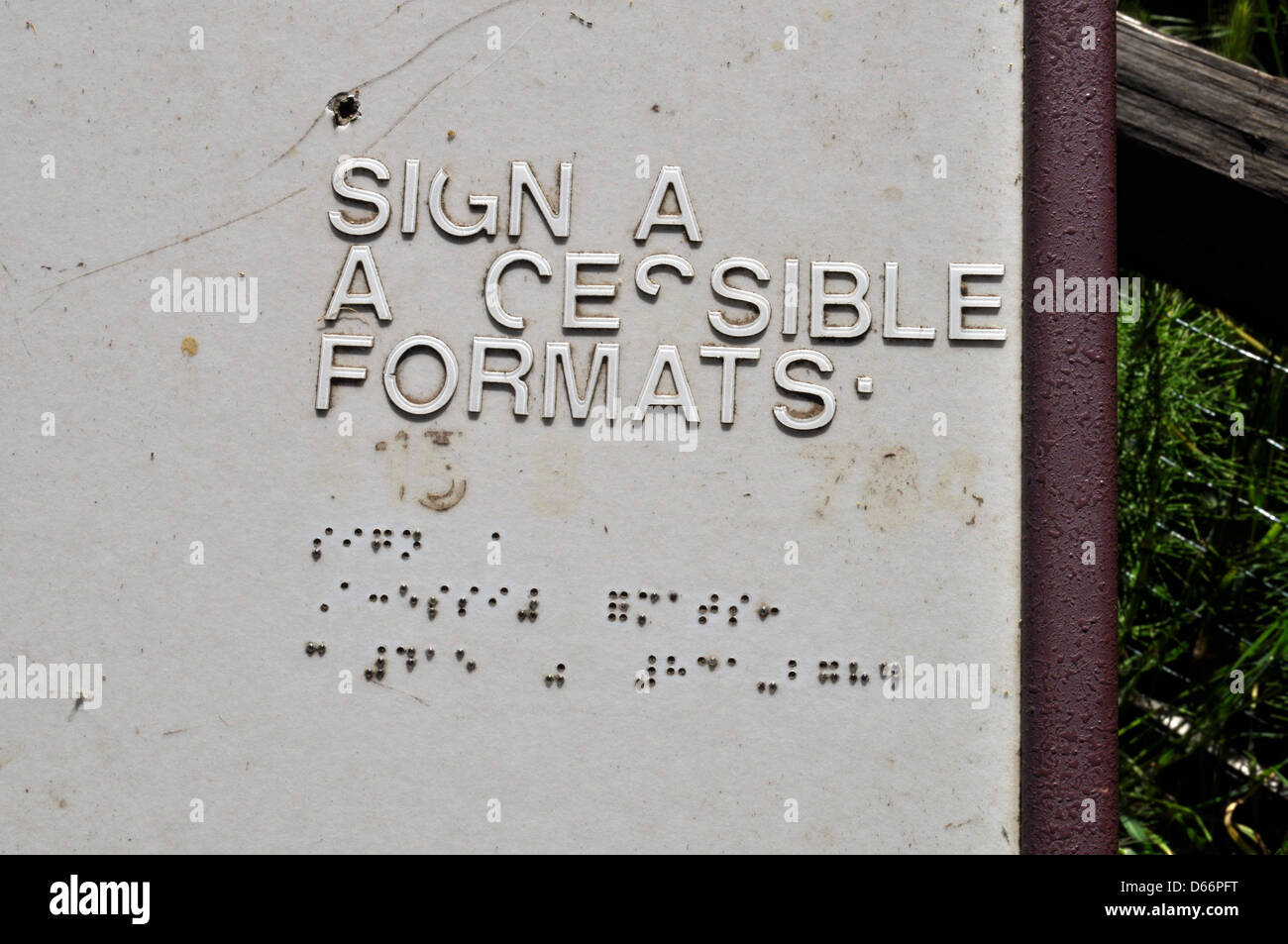 Glen Canyon Park trailside sign with brail,, San Francisco, California ...