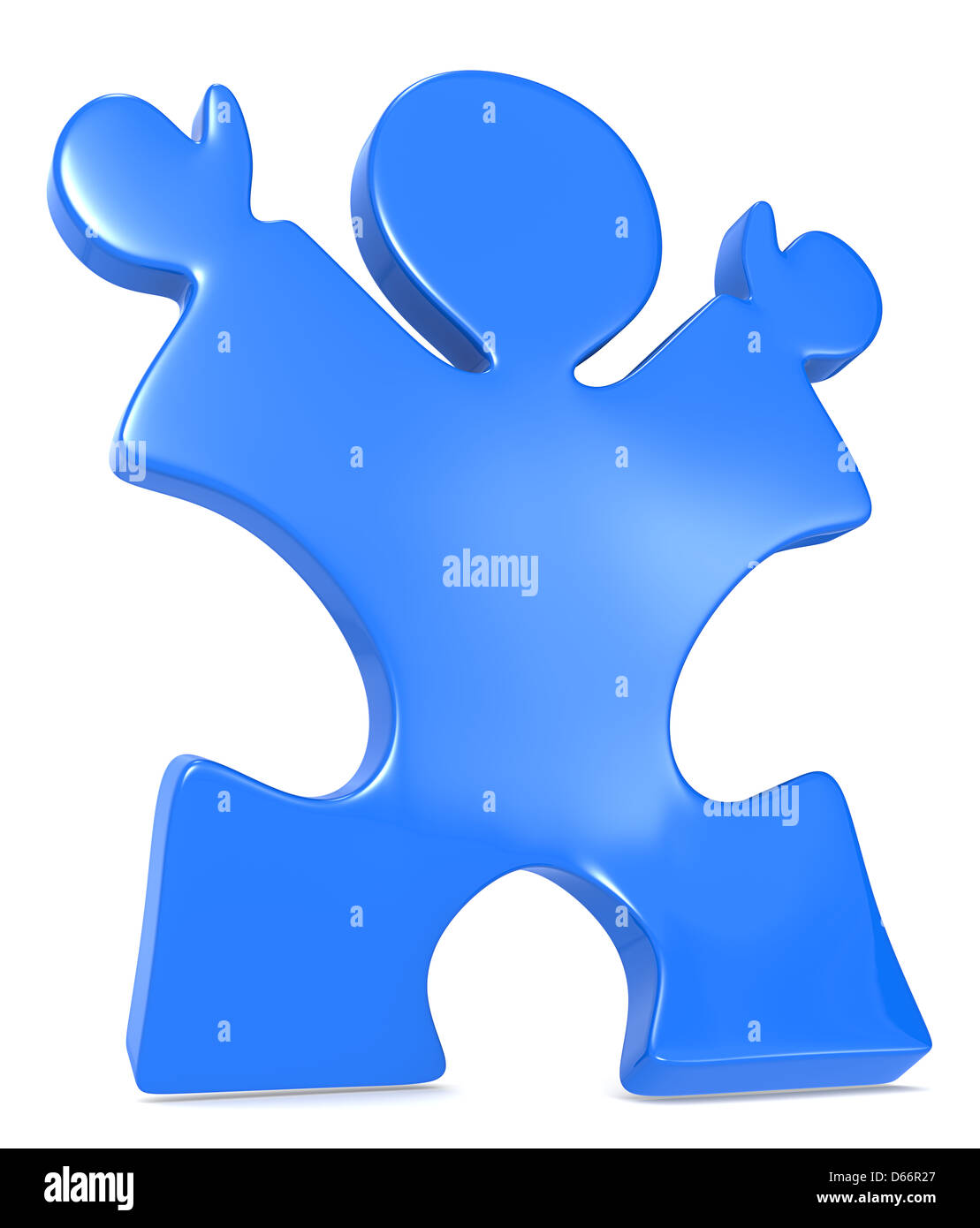 Puzzle People the winner celebrating. Blue Stock Photo - Alamy