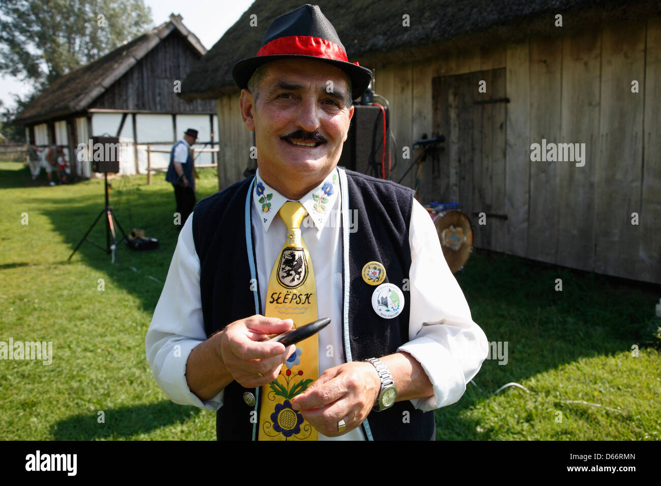 Traditional kashubian musik group at Open air folk museum Kluki ...