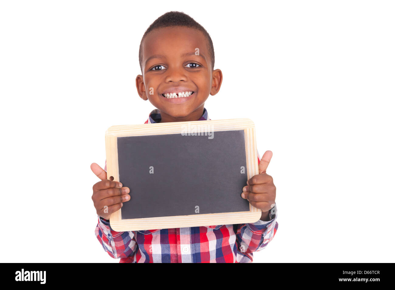 Adorable african little boy with slate Stock Photo - Alamy