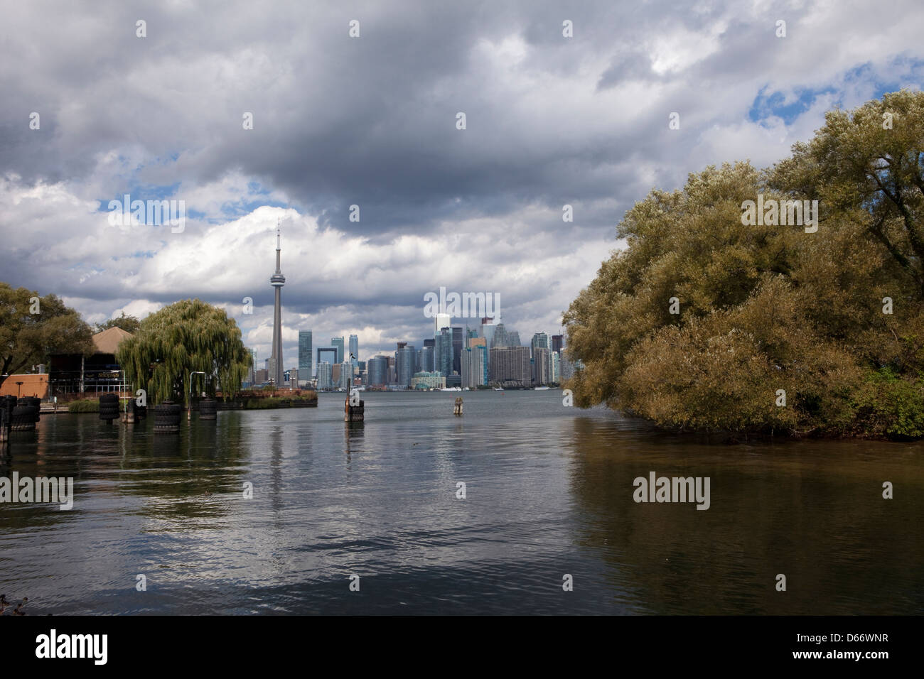 A view of the Toronto skyline from Toronto Island Park, in Canada Stock ...