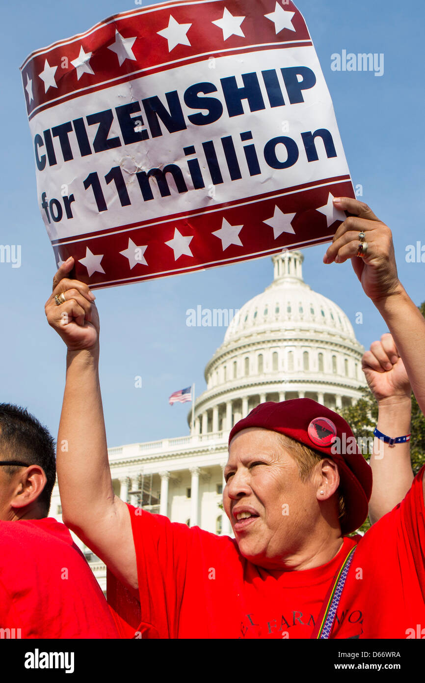 A pro immigration reform rally at the United States Capitol Building ...
