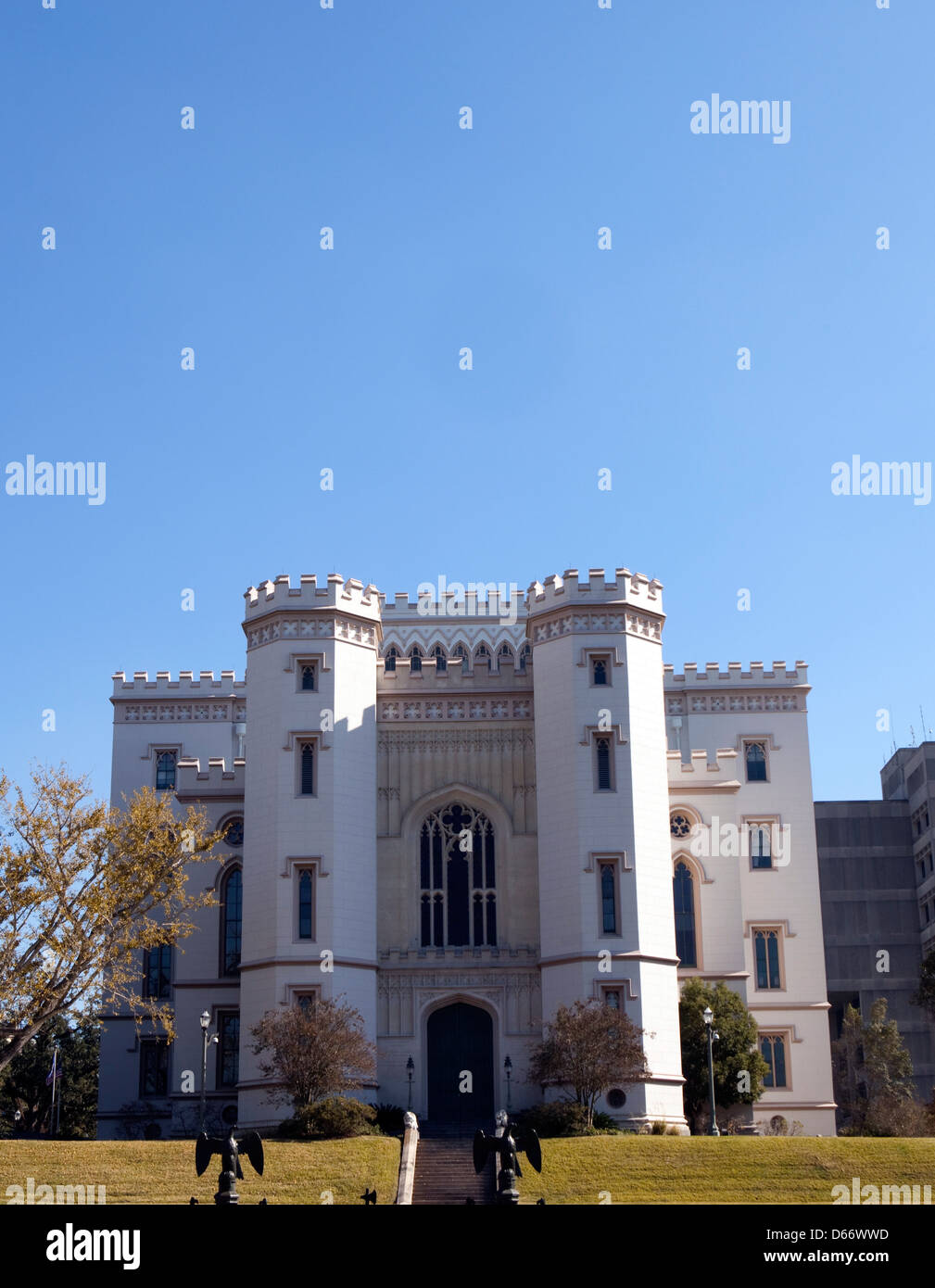 A view of the Old State Capitol Building in Baton Rouge, Louisiana ...