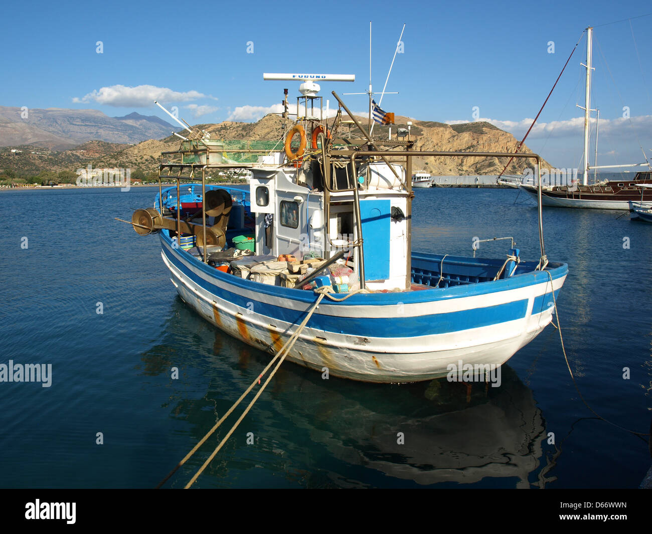 Greek fishing boat Stock Photo - Alamy