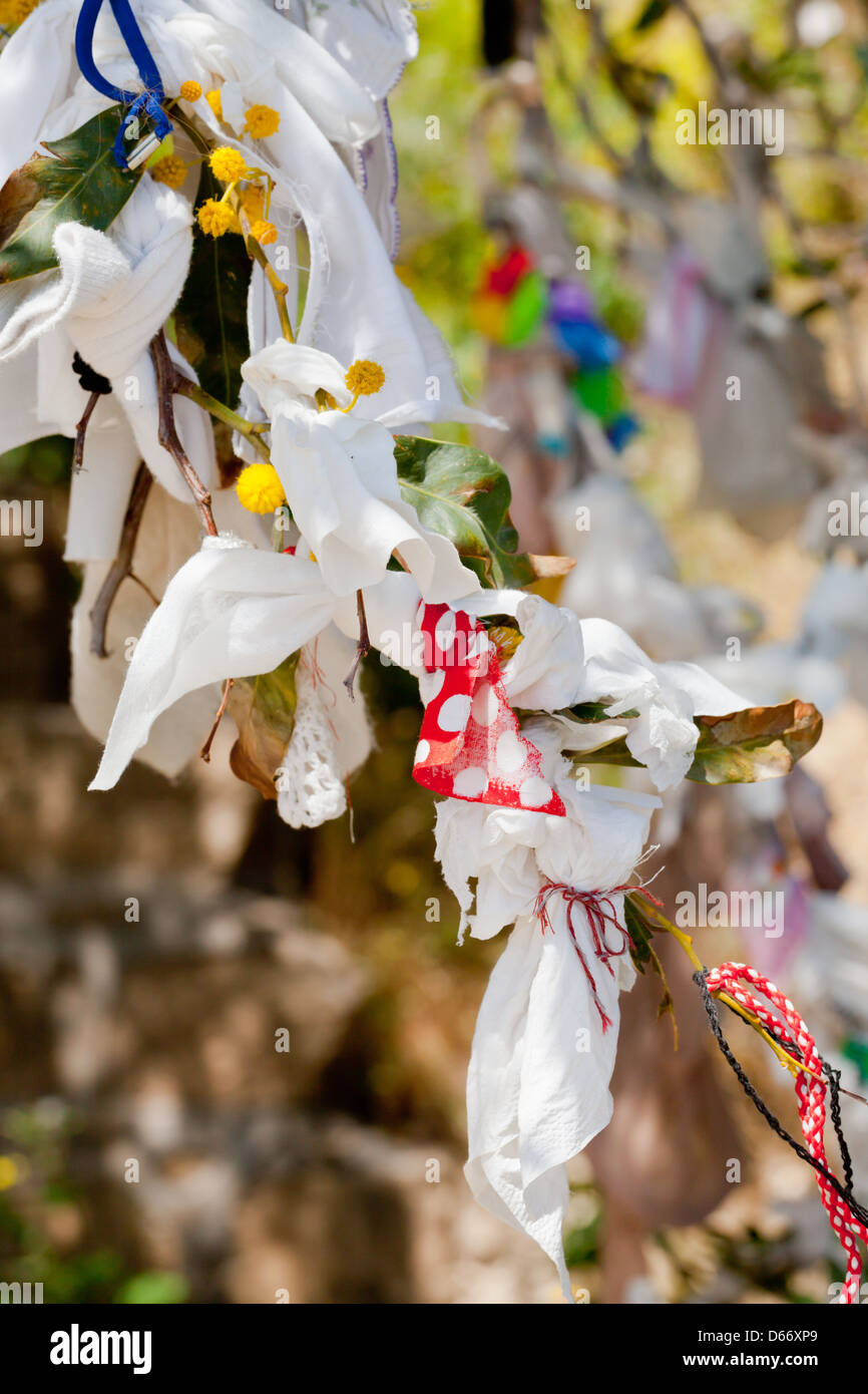 Cyprus, Europe - Wish tree at Aphrodite's Rock Stock Photo - Alamy