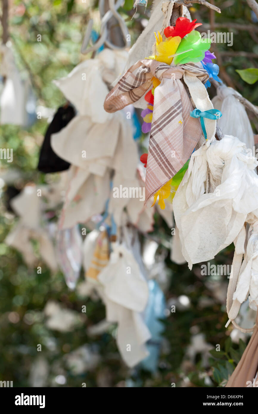 Cyprus, Europe - Wish tree at Aphrodite's Rock Stock Photo - Alamy