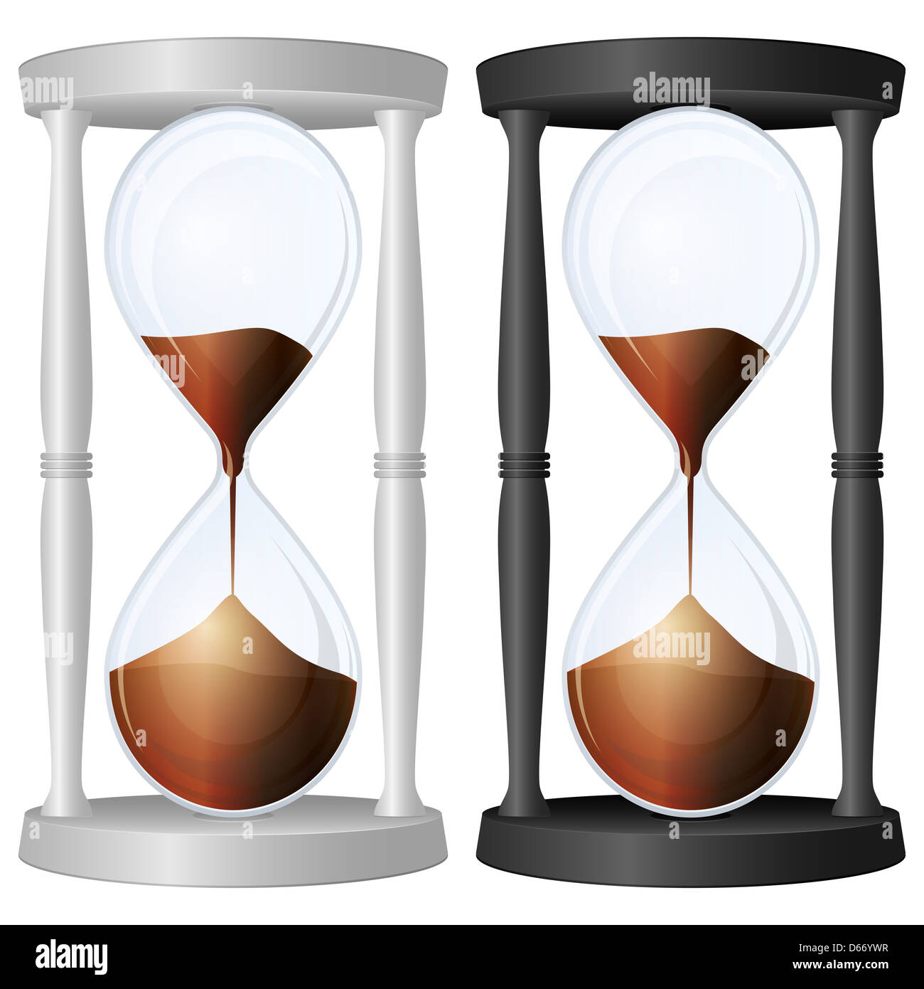 Sand glass on a white background. Vector illustration Stock Photo - Alamy