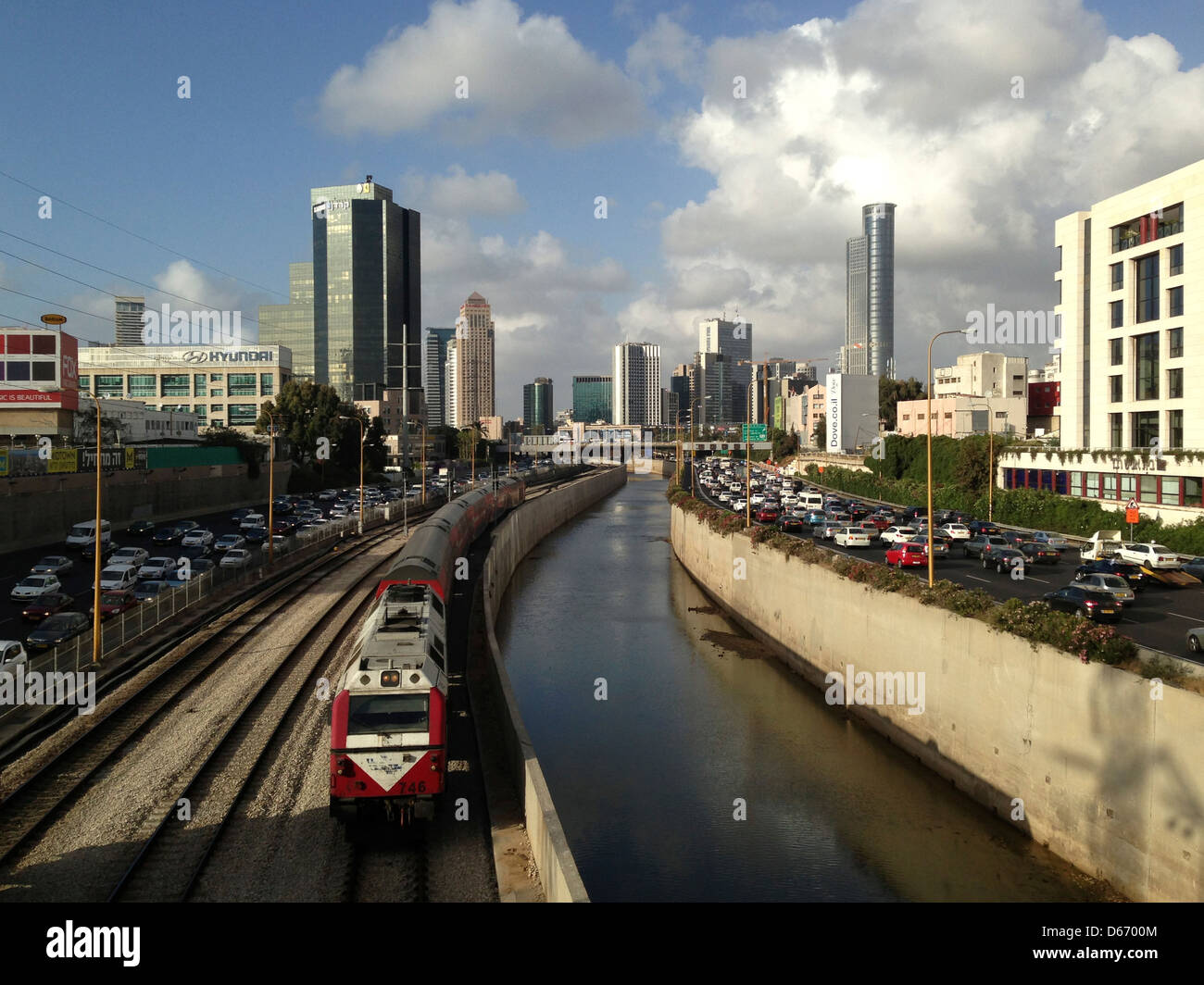 Train rides along the Ayalon river a perennial stream diverted from its ...